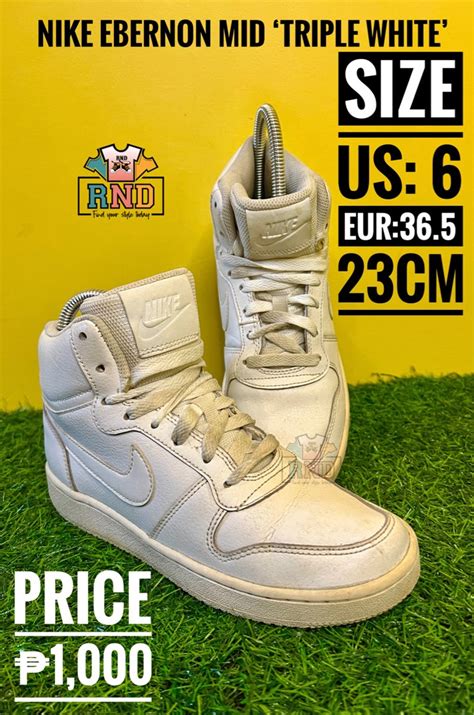 Nike Ebernon Mid Triple White Womens Fashion Footwear Sneakers On Carousell