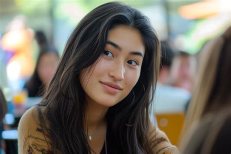 A College Girl Participating In Campus Activities Premium Ai