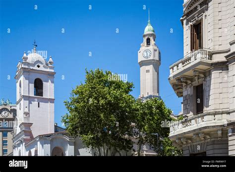 Architecture And Monuments In Plaza De Mayo In Buenos Aires Argentina