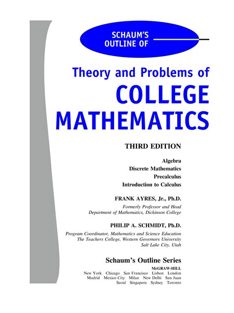 SOLUTION Schaum S Outline Of Theory And Problems Of College Mathematics Algebra Discrete