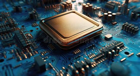 Cpu On The Motherboard Stock Illustration Illustration Of Processor
