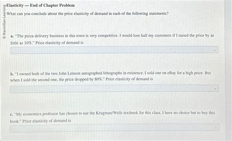 Solved Elasticity End Of Chapter ProblemWhat Can You Chegg
