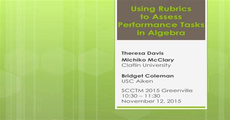 Using Rubrics To Assess Performance Tasks In · Pdf Fileusing Rubrics To