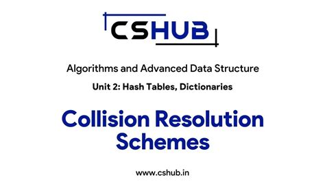 collision resolution schemes algorithms and advanced data structure