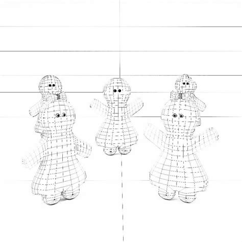 Gingerbread Girls 3d Model Royalty Free 3d Assets And Motion Effects