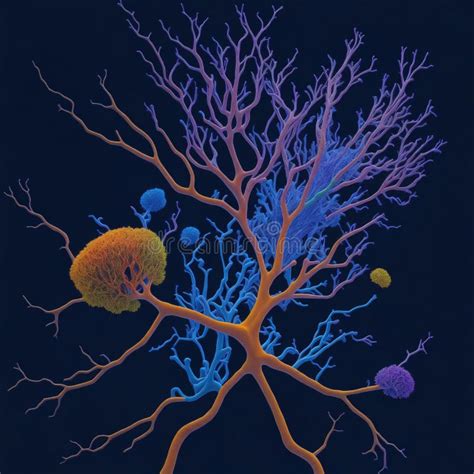 Microscopic View Of Neural Network Brain Cells Human Nervous System