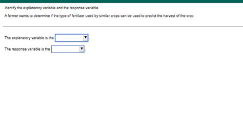 Solved Identify The Explanatory Variable And The Response Chegg