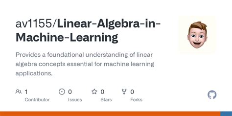 GitHub Av Linear Algebra In Machine Learning Provides A Foundational Understanding Of