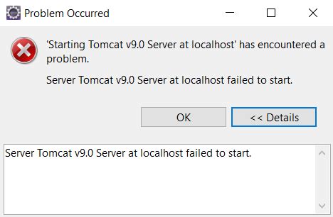Java Tomcat Server At Localhost Failed To Start Stack Overflow