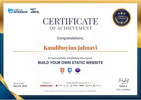 Jahnavi Kandiboyina On Linkedin Ccbp Htmlcss Nxtwave