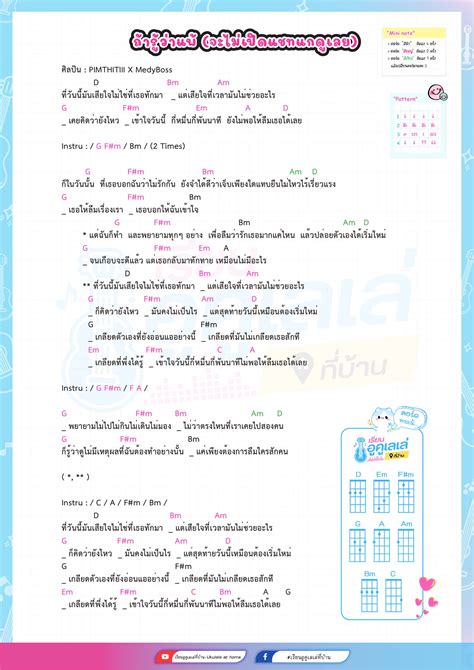 เรียนอูคูเลเล่ คอร์ดอูคูเลเล่เล่นง่าย เพลง ถ้ารู้ว่าแพ้ จะไม่เปิดแชทแกดูเลย ศิลปิน