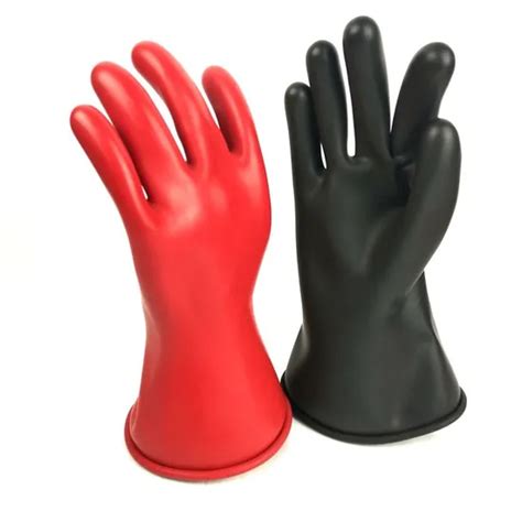 Class 0 Ppe Latex Electrical Insulating Safety Gloves 1 Kv Electric