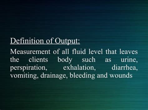 intake and output chart ppt