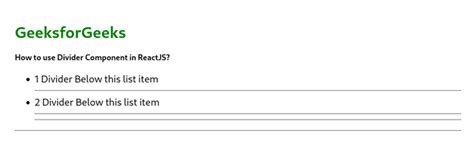 How To Use Divider Component In Reactjs Geeksforgeeks