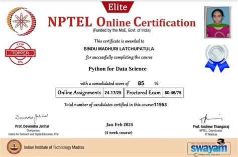 Bindu Madhuri Latchupatula On Linkedin Python Datascience Nptel