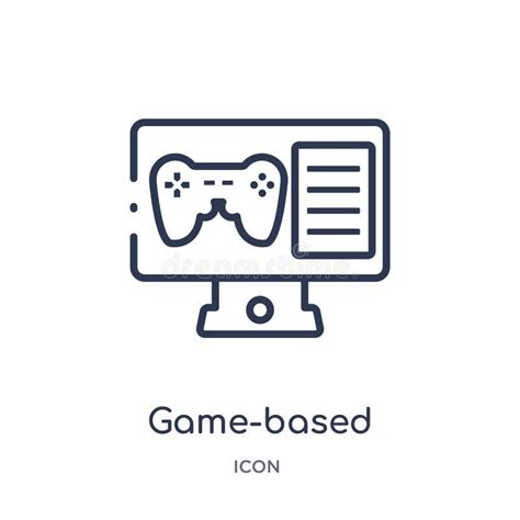 Linear Game Based Learning Icon From Elearning And Education Outline Collection Thin Line Game