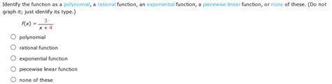 solved identify the function as a polynomial a rational