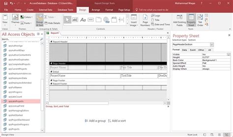 Ms Access Formatting Reports