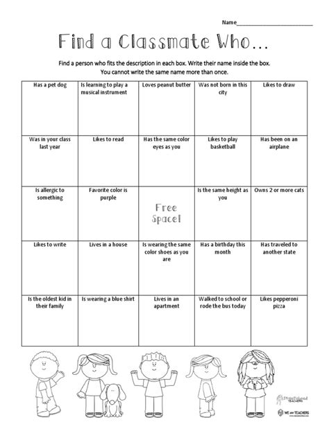 Find A Classmate Who Pdf