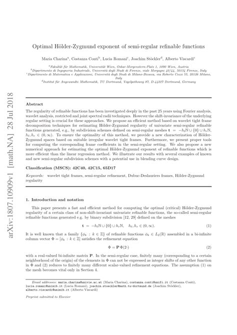 Pdf Optimal H Older Zygmund Exponent Of Semi Regular Refinable Functions