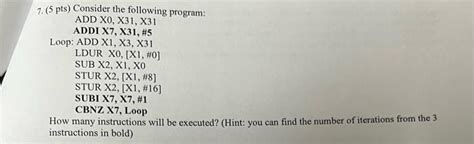 7 5 pts consider the following program add x0
