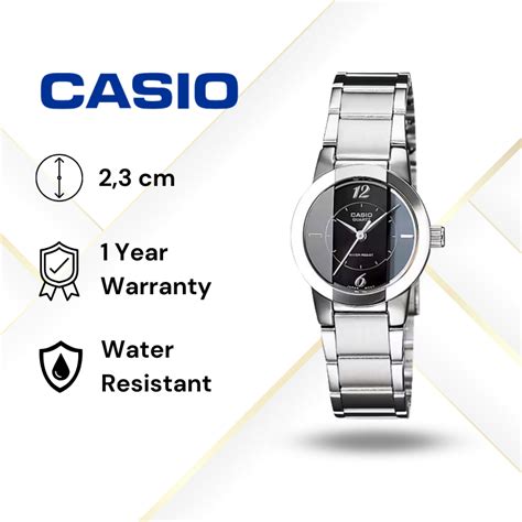 Jual Jam Tangan Wanita Casio Ltp 1230d 1c Original Ltp 1230d 1cdr Silver Hitam Casio Original