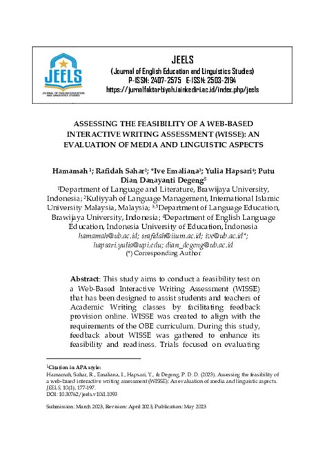 pdf assessing the feasibility of a web based interactive writing