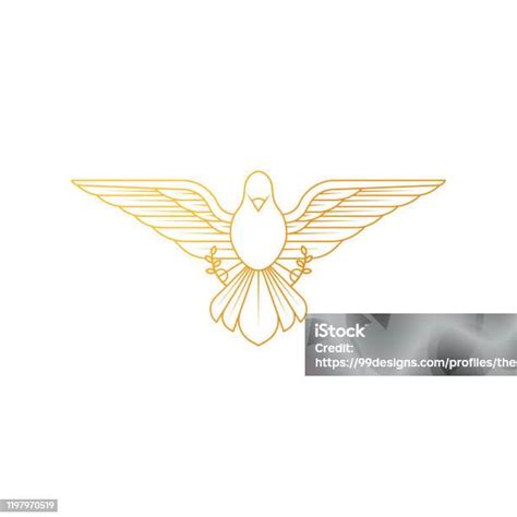 비둘기 로고 아이콘 벡터 그림입니다 올리브 가지를 가진 비행 비둘기의 추상 라인 아트 비둘기에 대한 스톡 벡터 아트 및 기타 이미지 비둘기 천국 추상적인 Istock