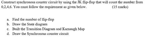 Solved Construct Synchronous Counter Circuit By Using The JK Chegg