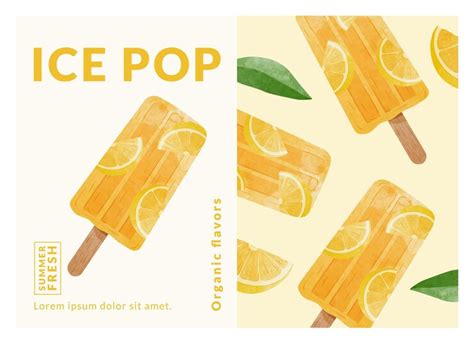 Premium Vector Ice Pops Packaging Design Templates Watercolour Style Vector Illustration