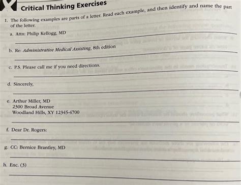 Solved Critical Thinking Exercises 1 The Following Examples