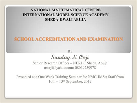 Pdf School Accreditation And Examination