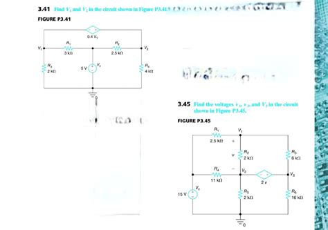 solved 3 49 find v1 and v2 in the circuit shown in figure