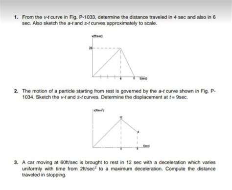 solved 1 from the v t curve in fig p 1033 determine the