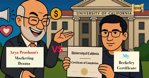 Arya Prashants Marketing Drama Vs My Berkeley Certificate शास्त्र