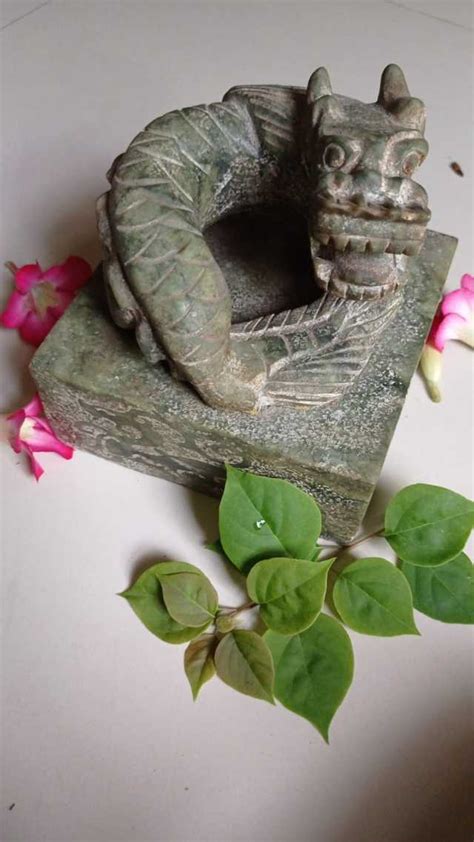 Stempel Naga Giok China Huruf Miror Sanggar Benda Pusaka Bertuah Batu Mustika Benda Antik