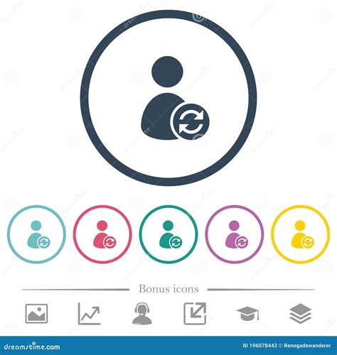 Refresh User Account White Icons On Edged Square Buttons Cartoon Vector