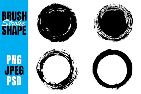 Brush Stroke Round Shapes Grunge Circle Graphic By Vect King Creative Fabrica