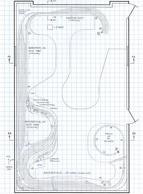 Sp Tehachapi Sub Ca Track Plan Ho Appalachian Railroad Modeling
