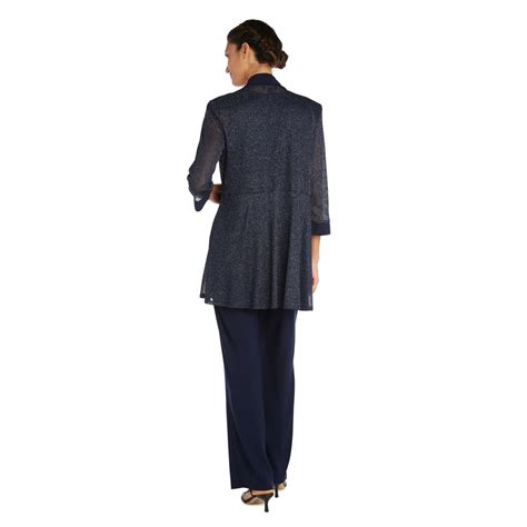 Womens Petite Two Piece Metallic Rib Pant Set Special Occasion