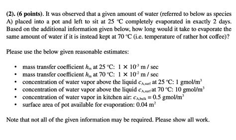 solved 2 6 points it was observed that a given amount