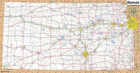 Large Detailed Map Of Kansas With Cities And Towns