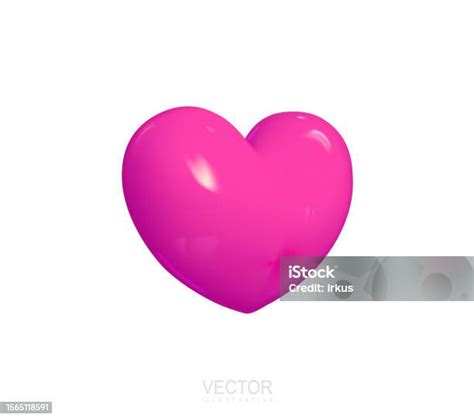 핑크 하트 사실적인 3d 디자인 아이콘 핑크 하트 기호 사랑 보기는 똑바로입니다 벡터 그림 개념에 대한 스톡 벡터 아트 및 기타 이미지 Istock
