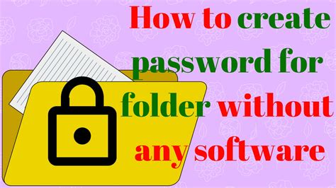 how to create password for folder without any software youtube