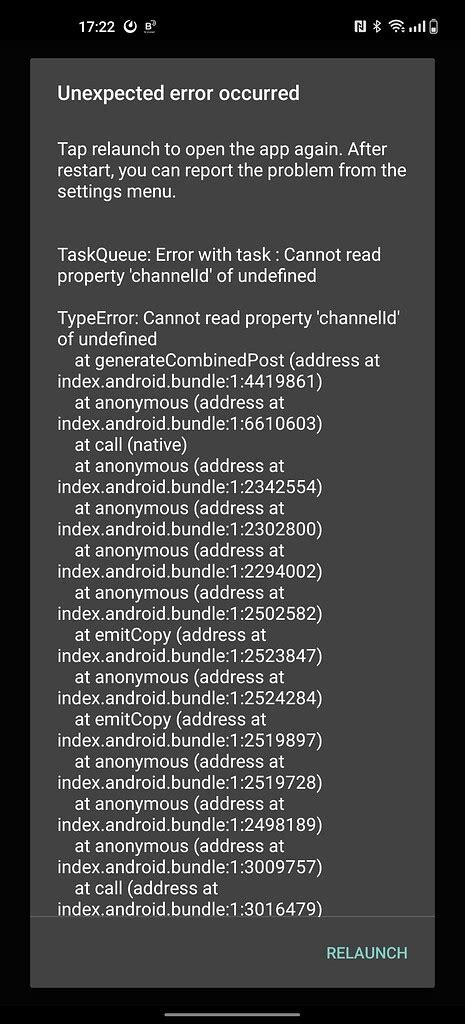 Android Client Crashes With Cannot Read Property ChannelId Of Undefined Troubleshooting