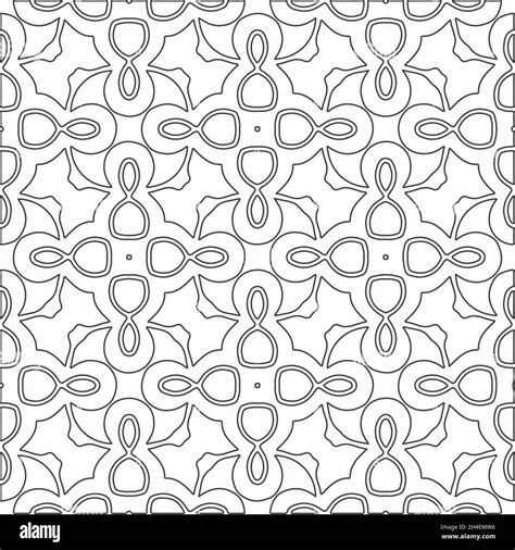 Floral Pattern Backgroundrepeating Geometric Pattern From Striped Elements Black And White