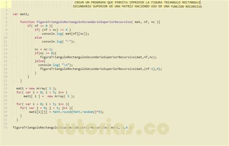 Recursividad Javascript Figura Triangulo Rectangulo Secundario Superior