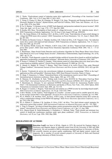 Faults Diagnosis In Five Level Three Phase Shunt Active Power Filter Pdf