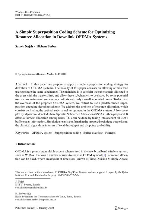 pdf a simple superposition coding scheme for optimizing resource