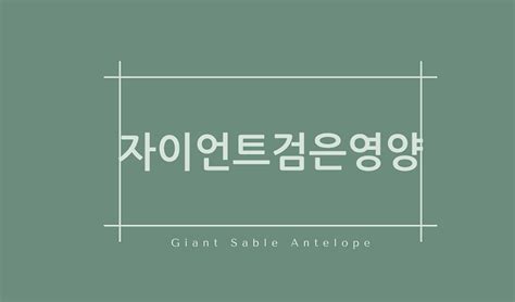 자이언트검은영양giant Sable Antelope특징서식지종류천적수명몸무게꿈해몽